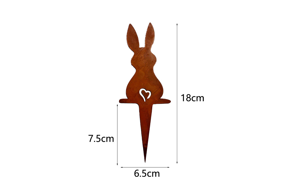 3Pcs Rust Easter Bunny Garden Stake Metal Garden Art Decor – sensualsale